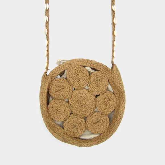 Bags | Puka Shell Braid Woven Straw Cross Bag | Poshmark